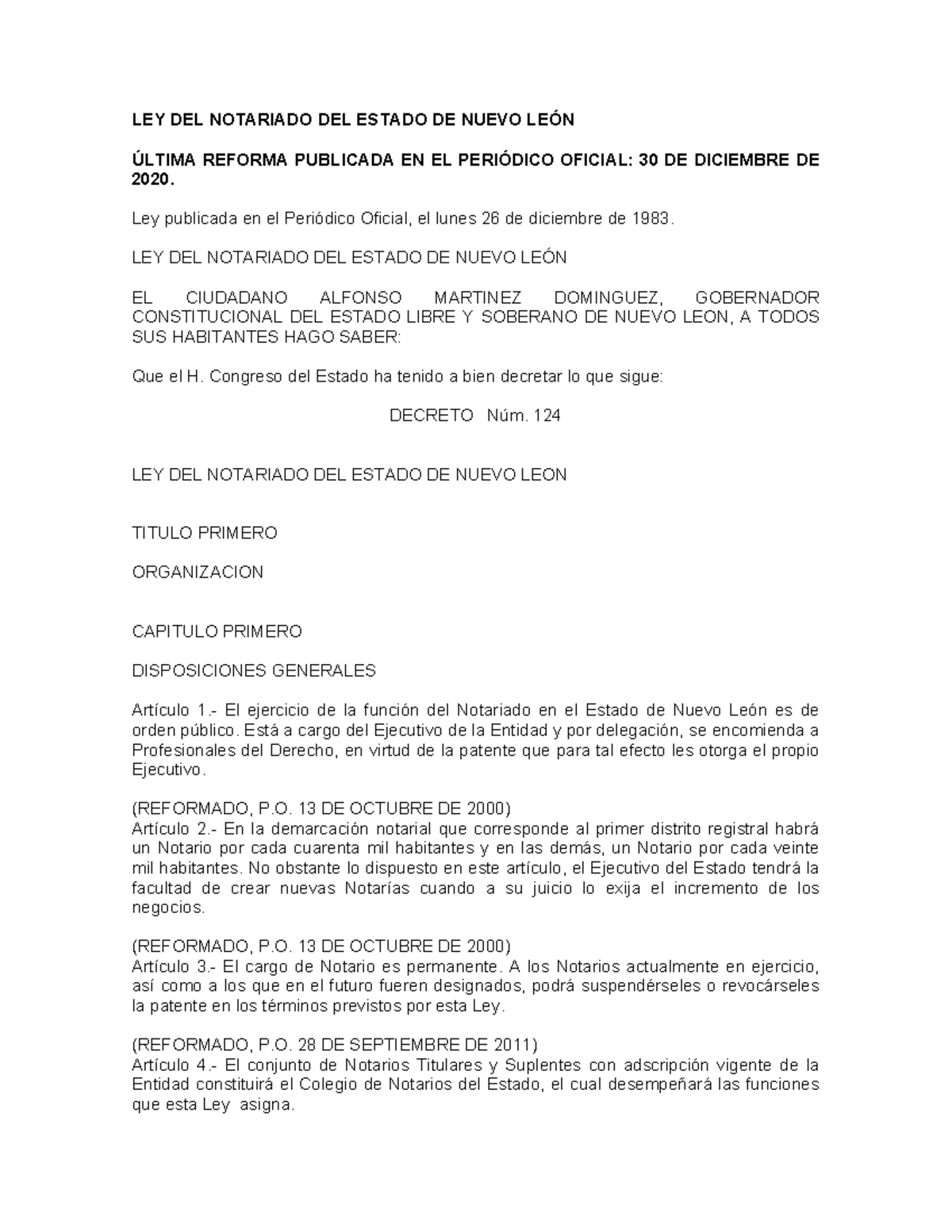 LEY DEL Notariado DEL Estado DE Nuevo LEON - LEY DEL NOTARIADO DEL ...
