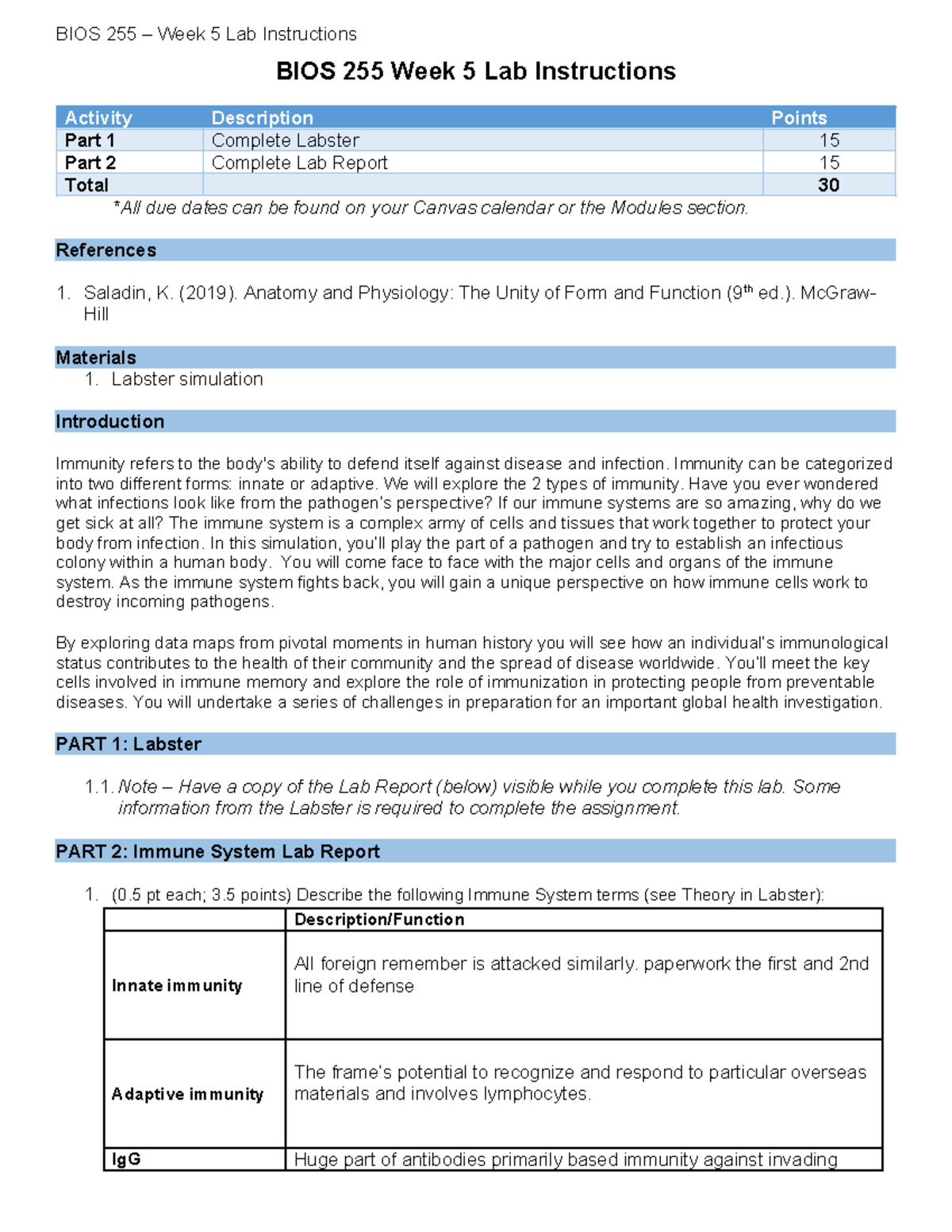 BIOS 255 Week 5 Lab Complete - BIOS 255 – Week 5 Lab Instructions BIOS ...
