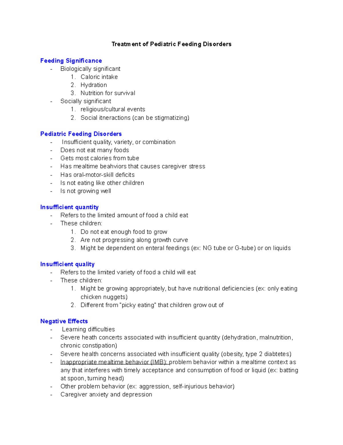 Treatment of pediatric feeding disorders lecture - Treatment of ...