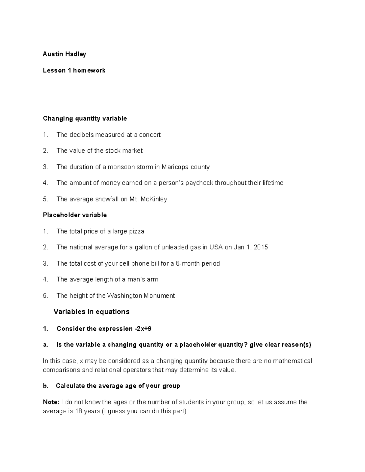 Austin Hadley lesson 1 homework - Austin Hadley Lesson 1 homework ...