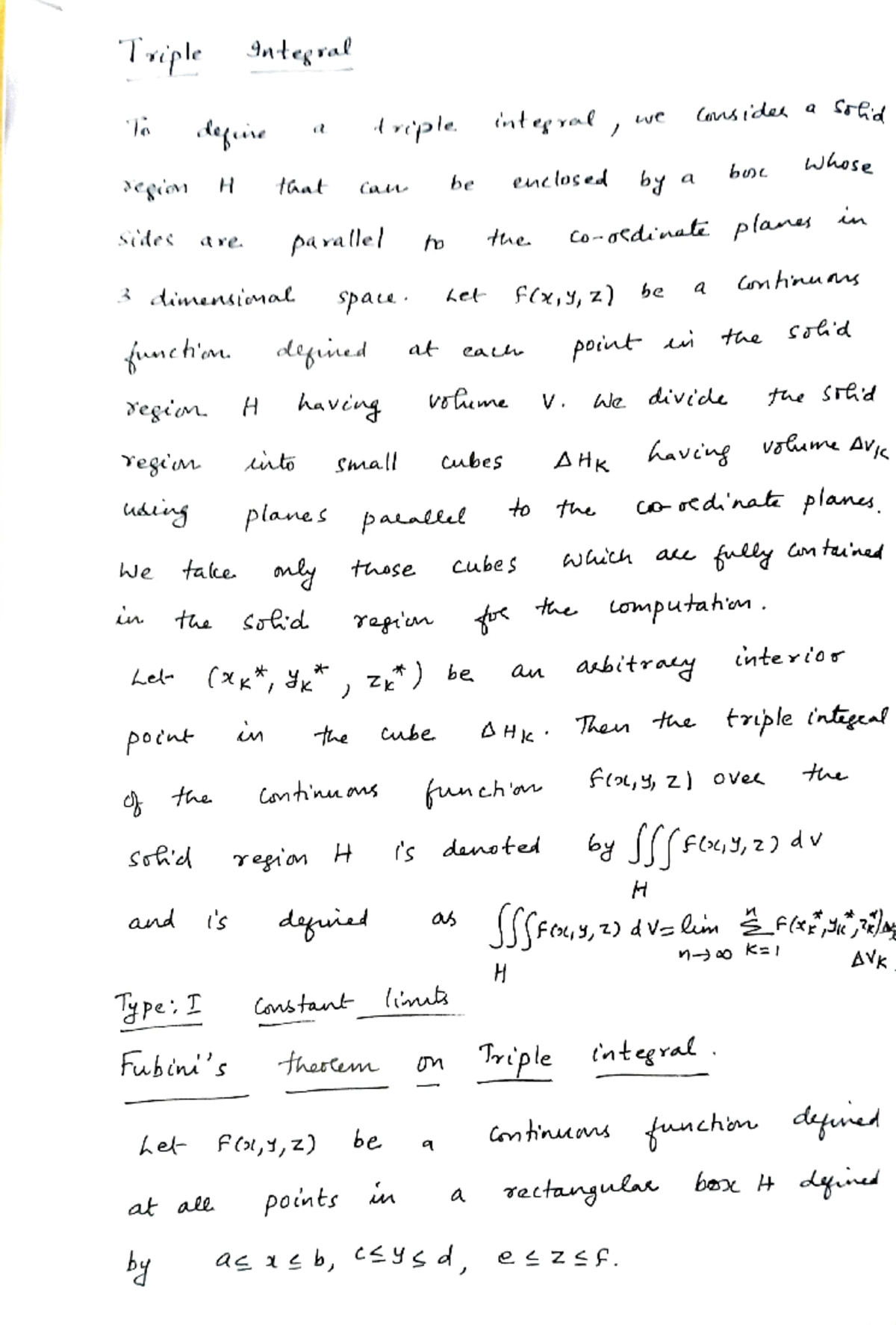 Part 6 Triple integral - Linear Algebra And Calculus - Studocu