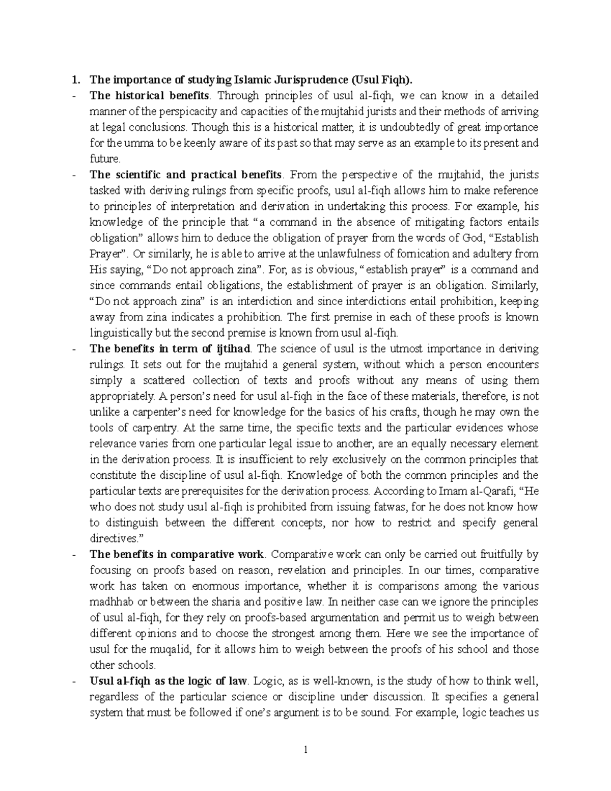 Tutorial 1 (Islaimic) updated - The importance of studying Islamic ...