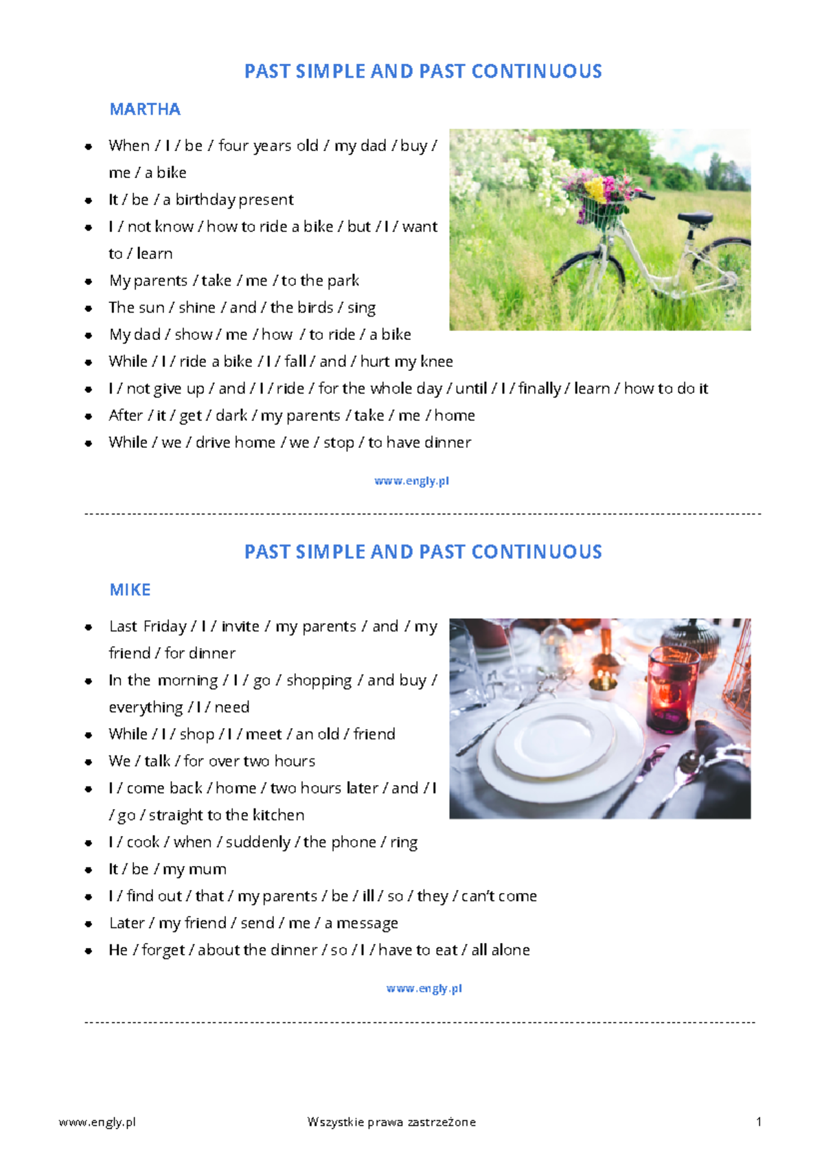 724791323 Past Simple Past Continuous speaking cards Engly - PAST ...