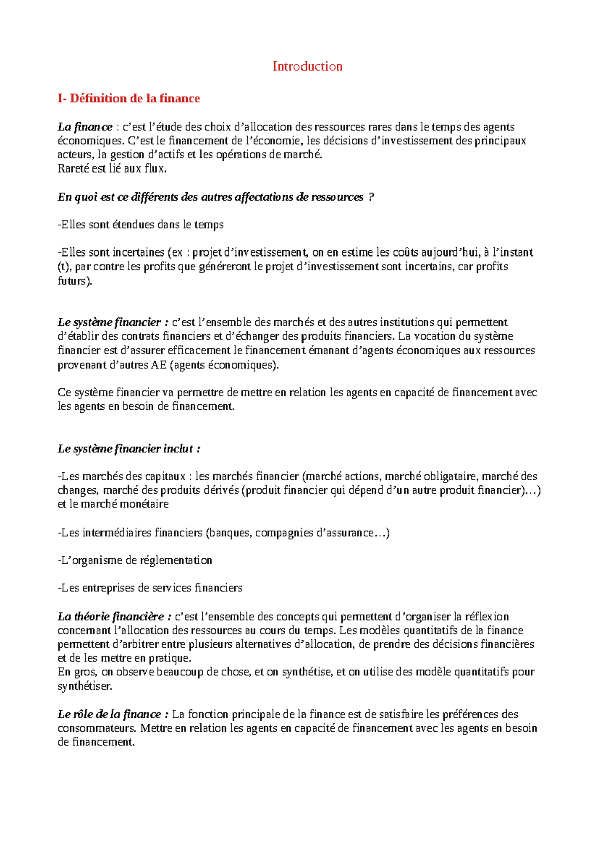 Cours Fondamentaux de la finance - Licence 2 - semestre 2 - IAE Nantes ...