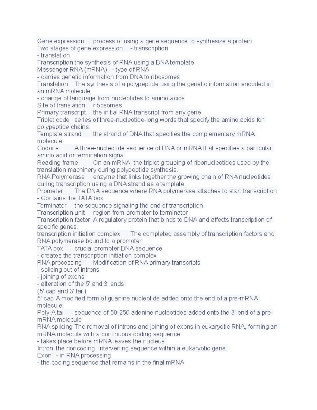 Gene expression 1 - Template strand the strand of DNA that specifies ...