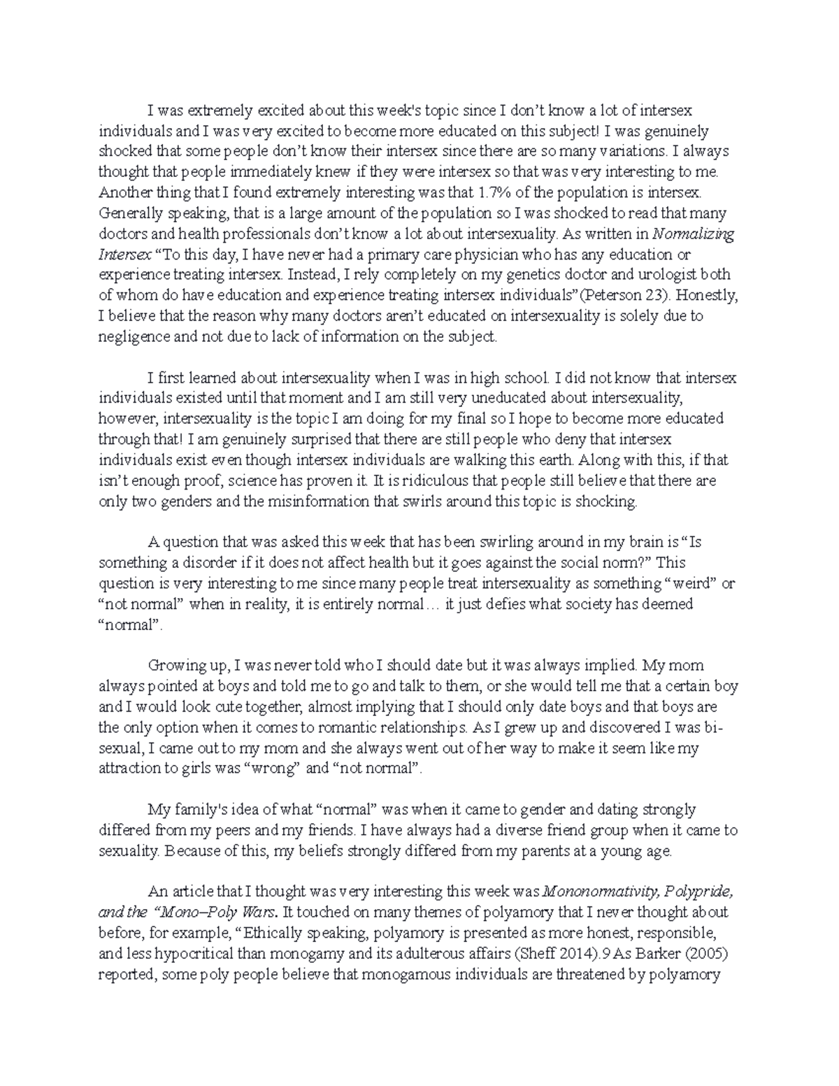 Autoethnography 2 - I was extremely excited about this week's topic ...