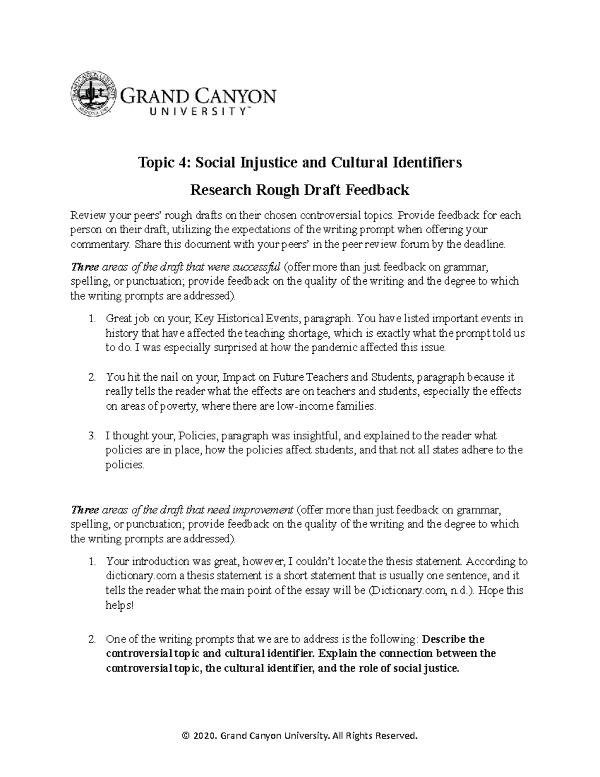 EDU-330-T4-Peer Review Worksheet Social Injustice and Cultural ...