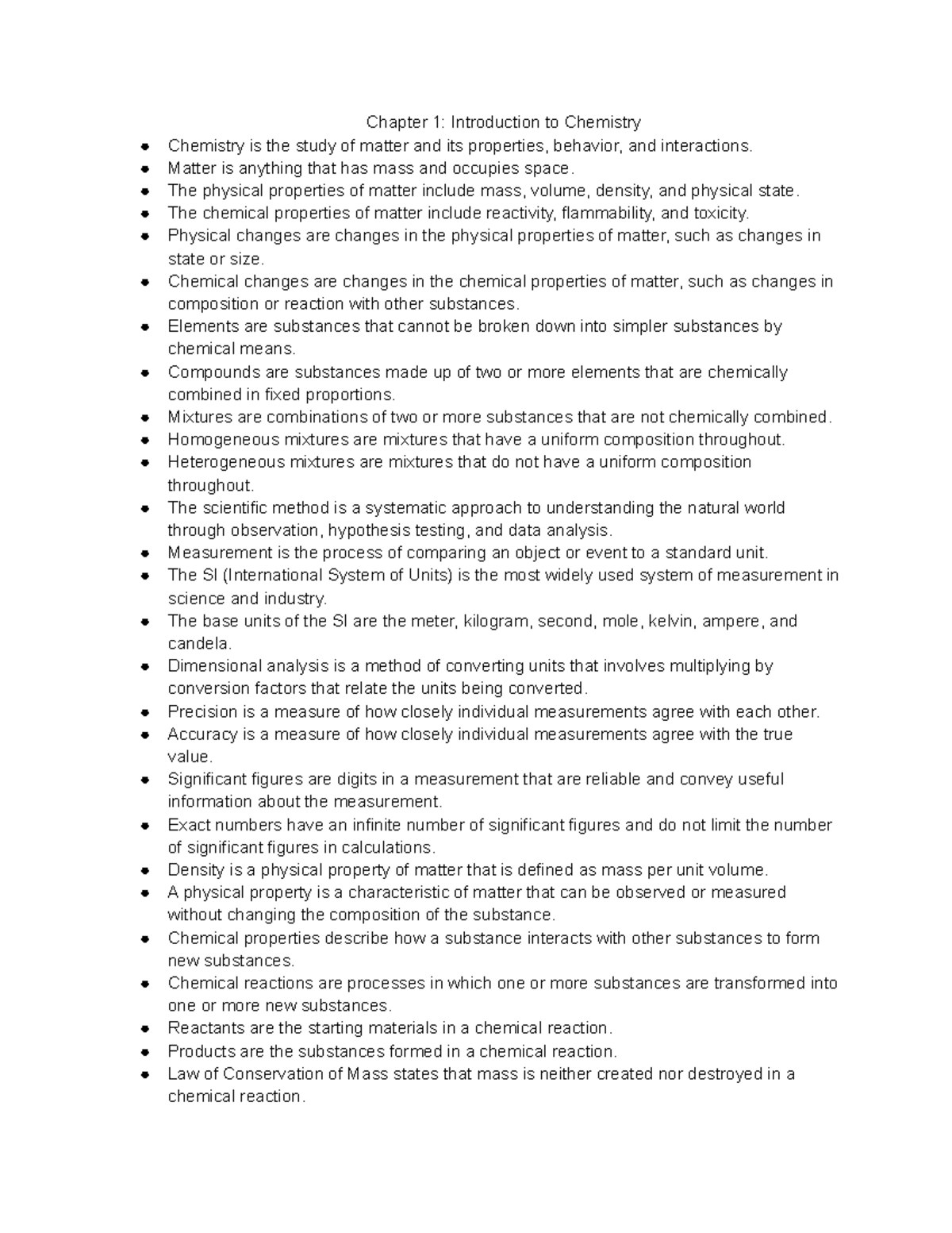 Chapter 1 Introduction to Chemistry Part 1 - Chapter 1: Introduction to ...
