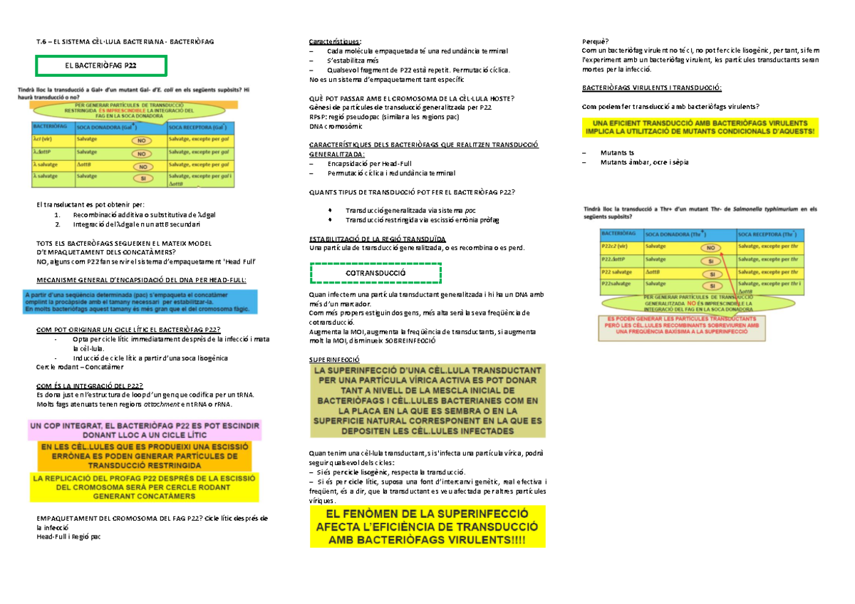 T.6 (III) – EL Sistema CÈL·LULA Bacteriana - Bacteriòfag - Warning: TT: undefined function: 32 ...
