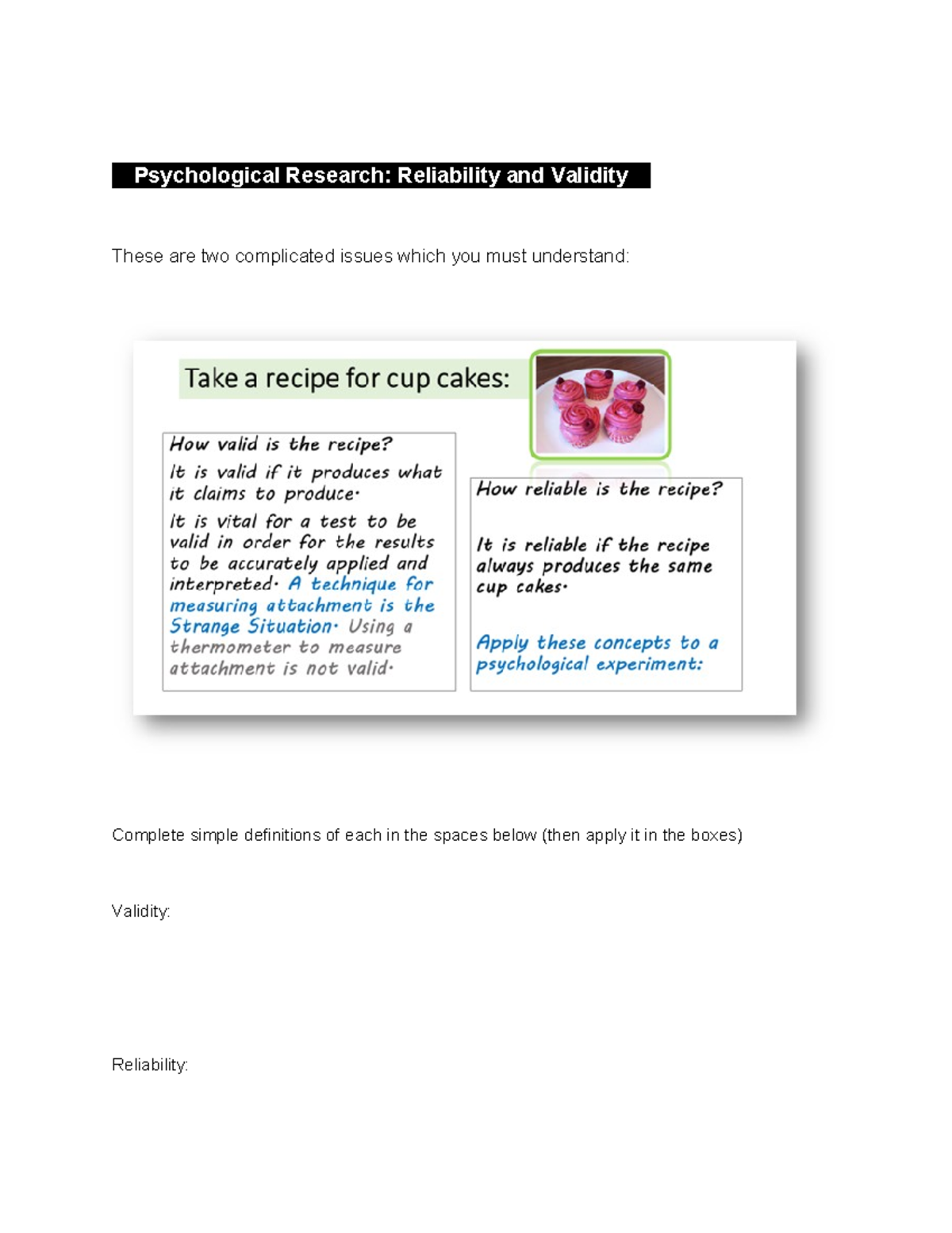 Reliability and validity - . Research: Reliability and Validity.... These are two complicated ...