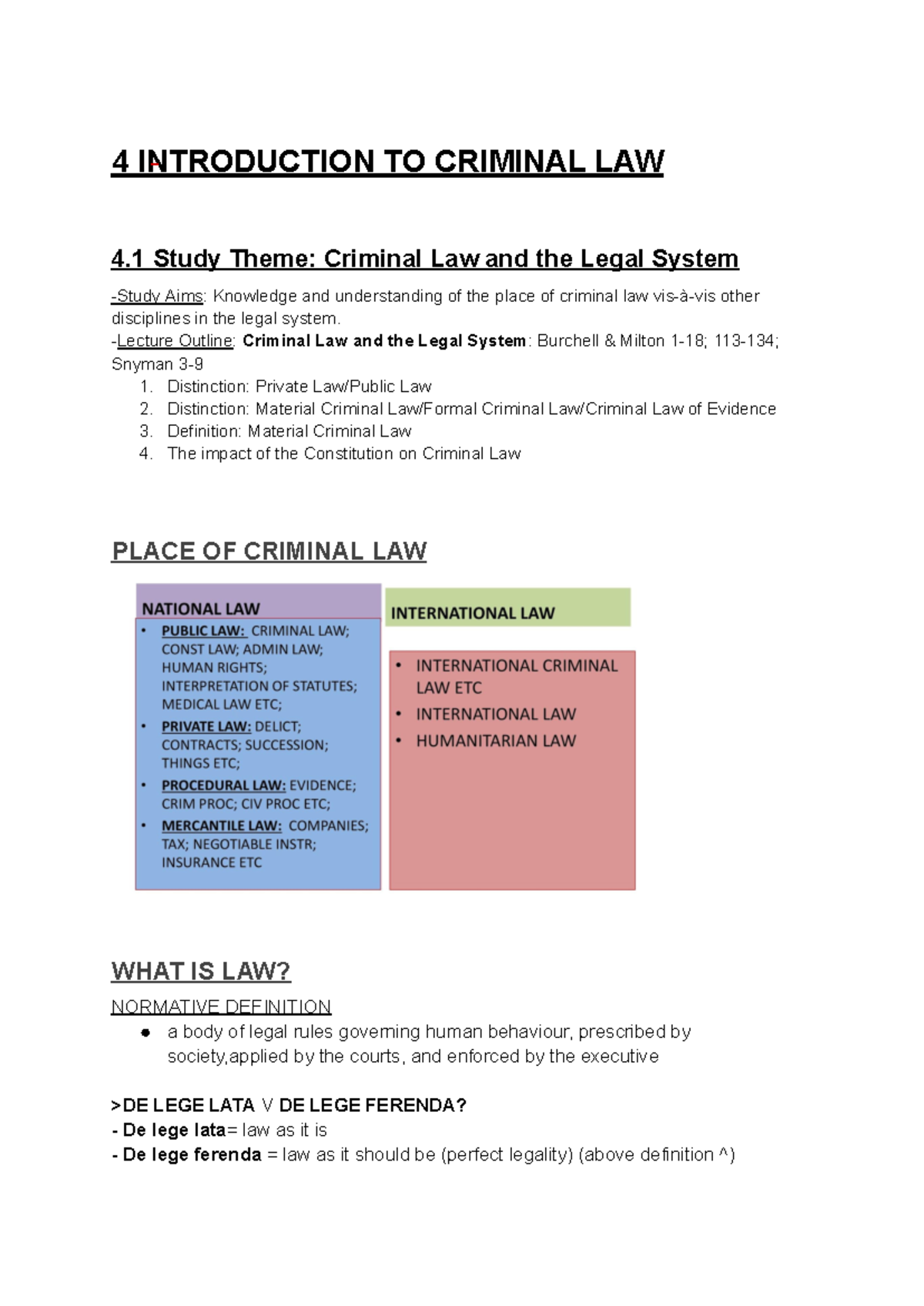 Introduction TO Criminal LAW - 4 INTRODUCTION TO CRIMINAL LAW 4. 1 ...