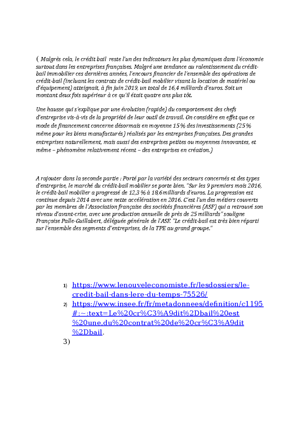 Le crédit bail cours du prof - ( Malgrès cela, le crédit bail reste l ...
