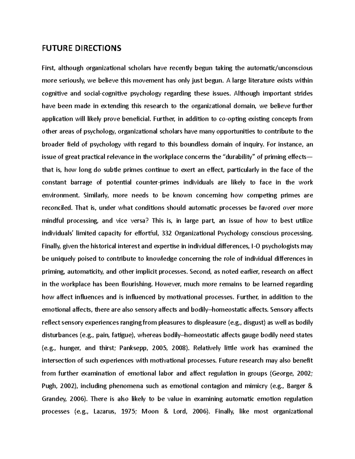 Future Directions - FUTURE DIRECTIONS First, although organizational ...