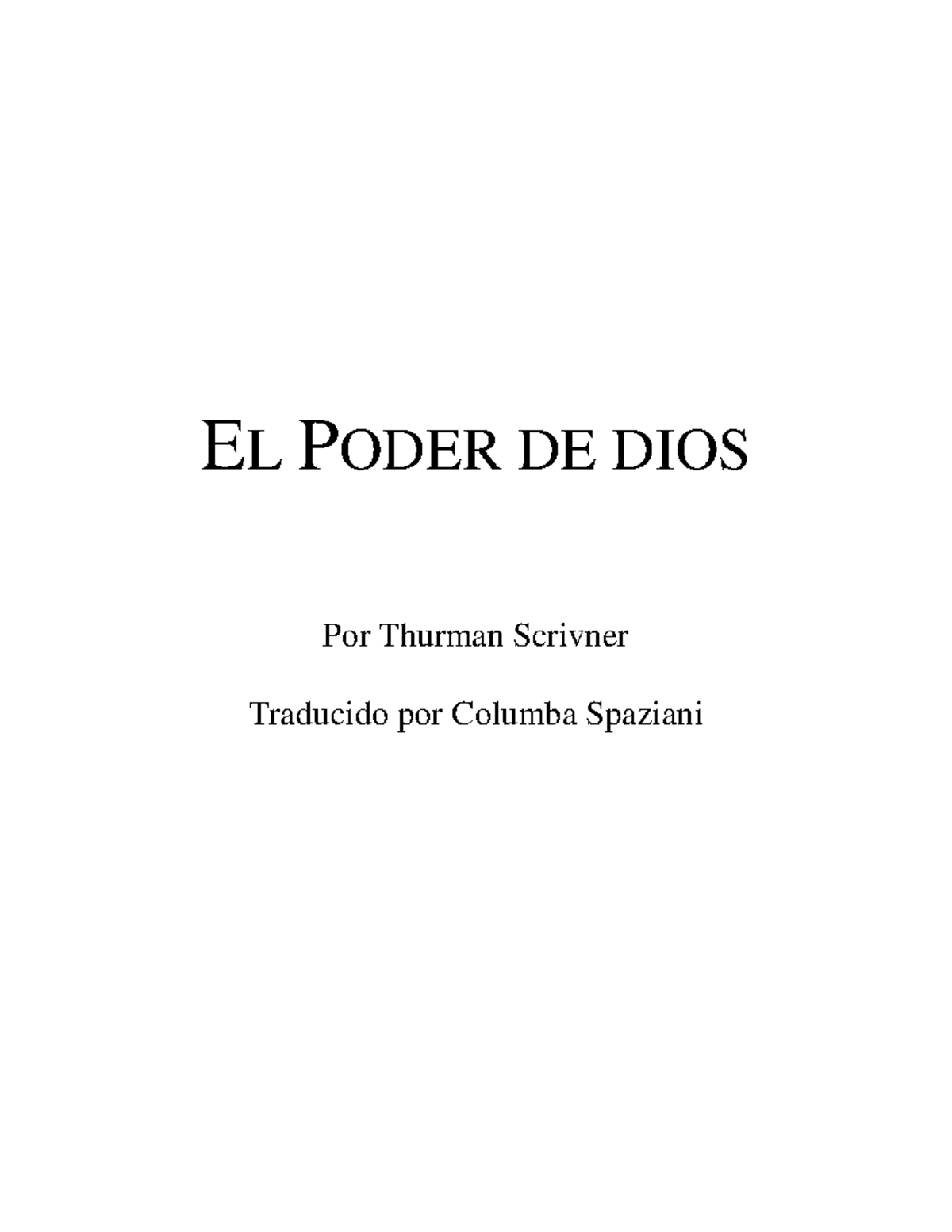 God's Power Spanish - EL PODER DE DIOS Por Thurman Scrivner Traducido ...