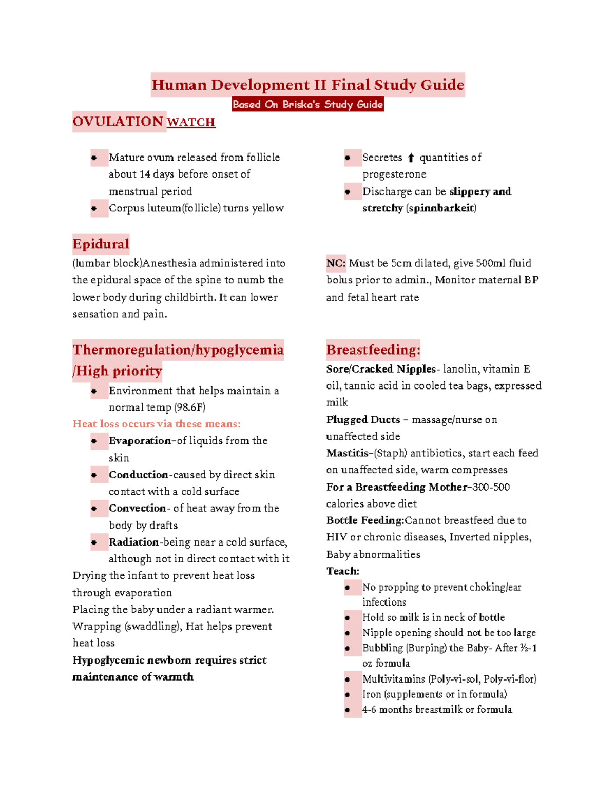 Human Development II final study guide - Human Development II Final ...