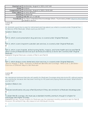 Module 3 Test Score 100 - Medicare Part D Prescription Drug Coverage ...