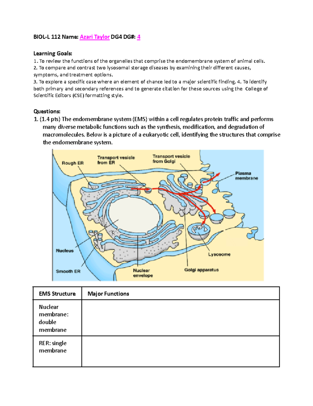 ATAC DG4 worksheet - was - BIOL-L 112 Name: Azari Taylor DG4 DG#: 4 ...
