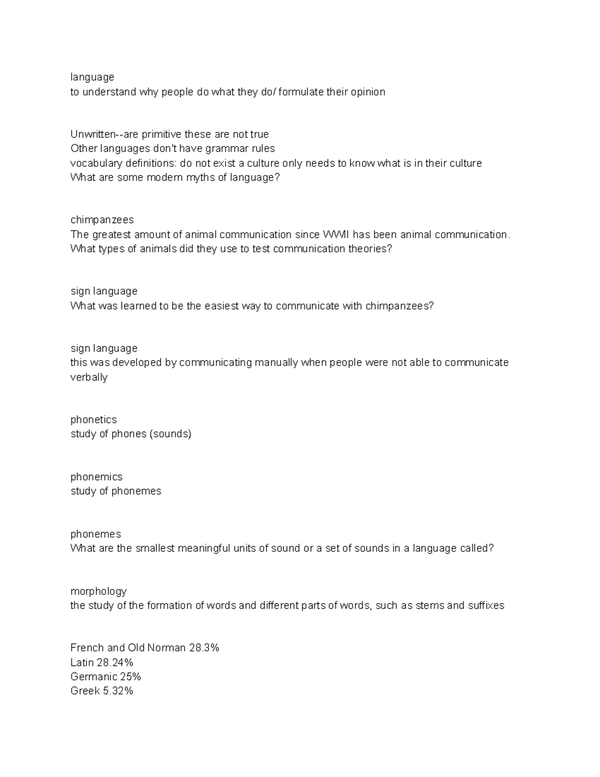 ANT 143 midterm review guide - language to understand why people do ...