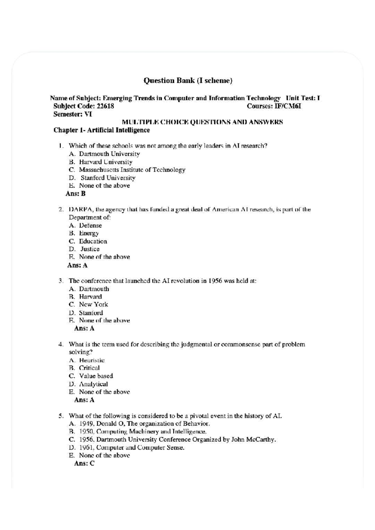 Doc - Mcq - Computer Science - Studocu