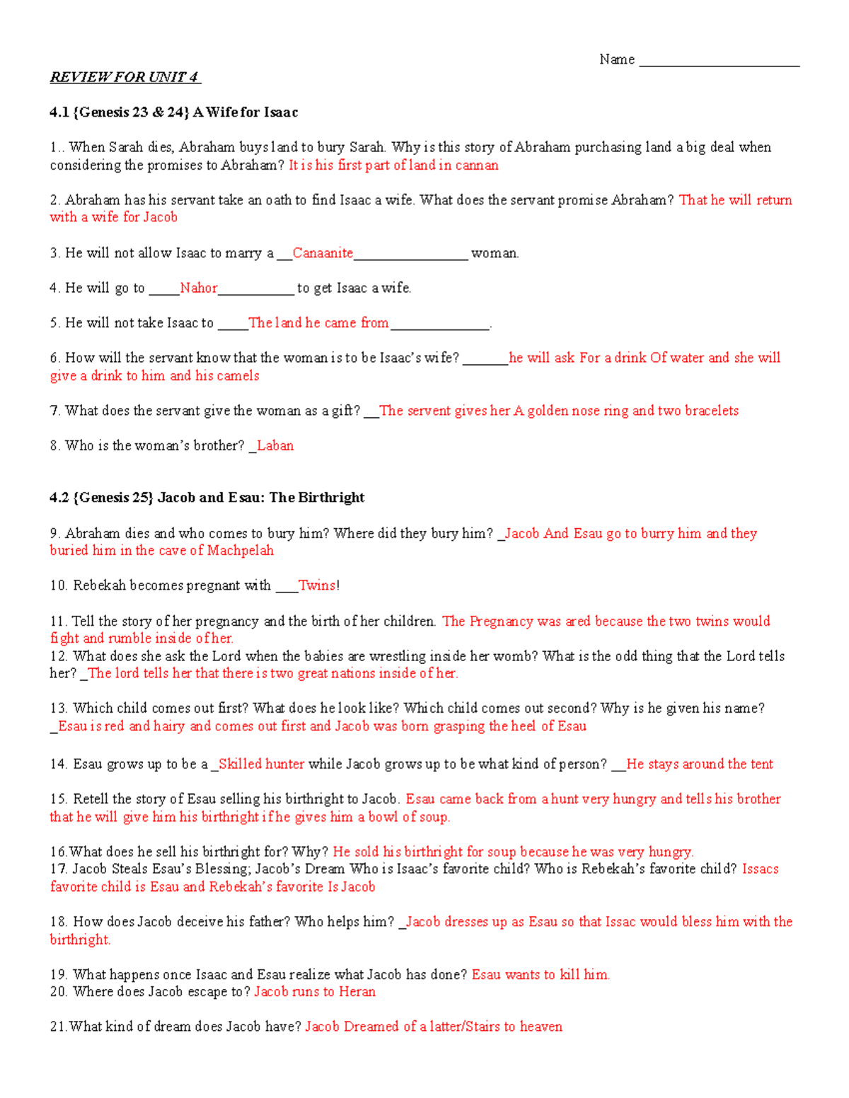 Unit 4 Study Guide-Grant Strine - Name _____________________ REVIEW FOR ...