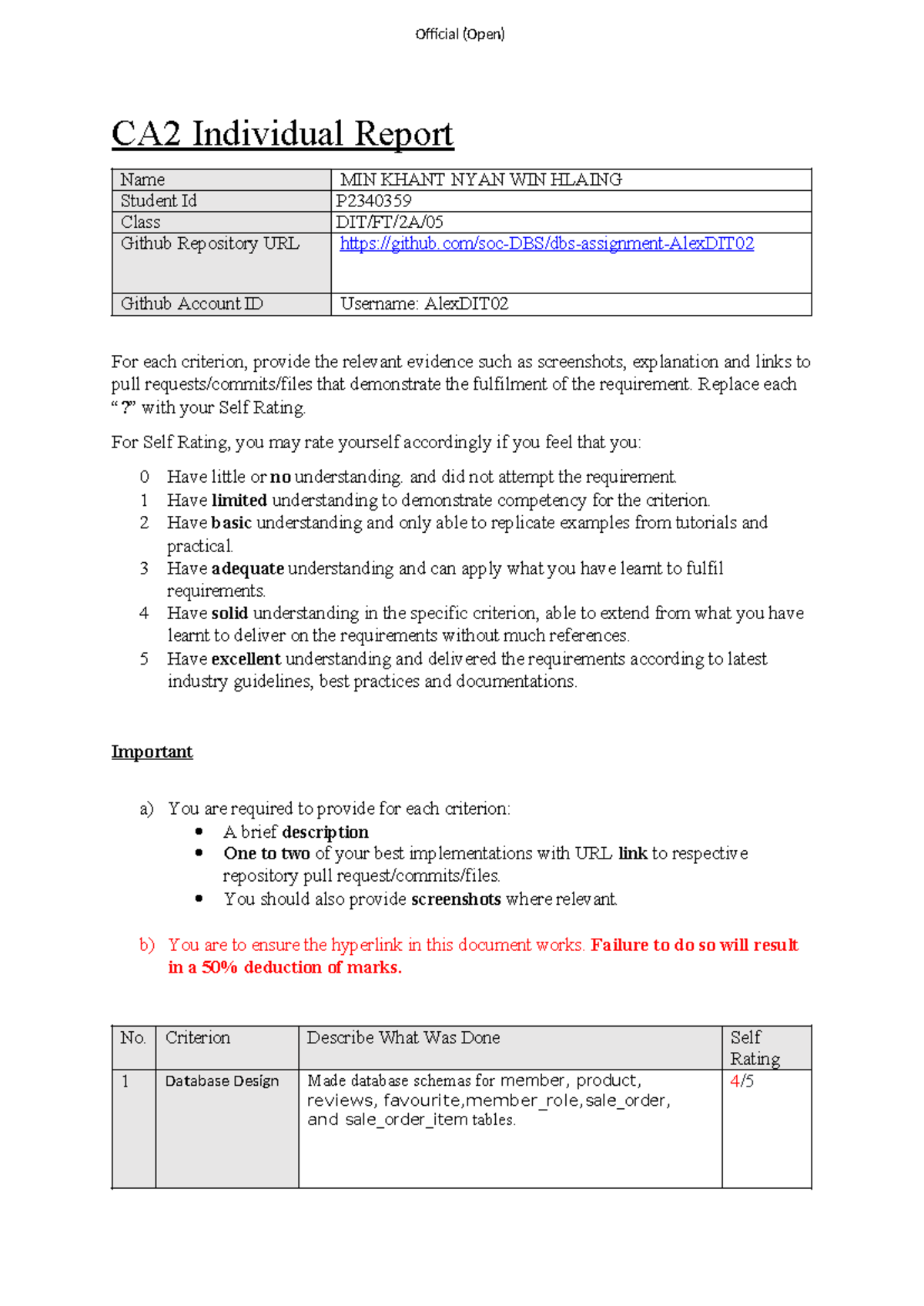 CA2 Individual Report Template - v1 - Official (Open) CA2 Individual ...