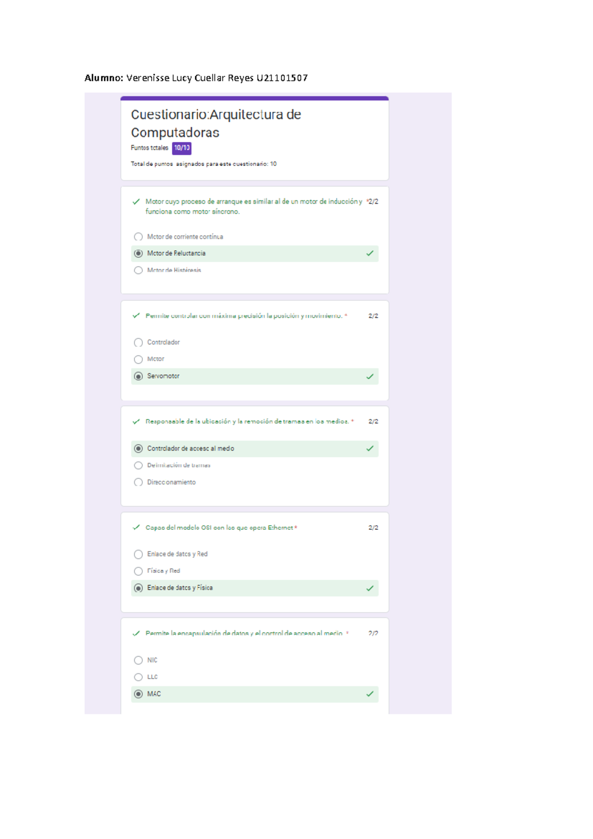 PC- Arqcomp - vvmmm - Alumno: Verenisse Lucy Cuellar Reyes U21101507 Cuestionario:Arquitectura ...
