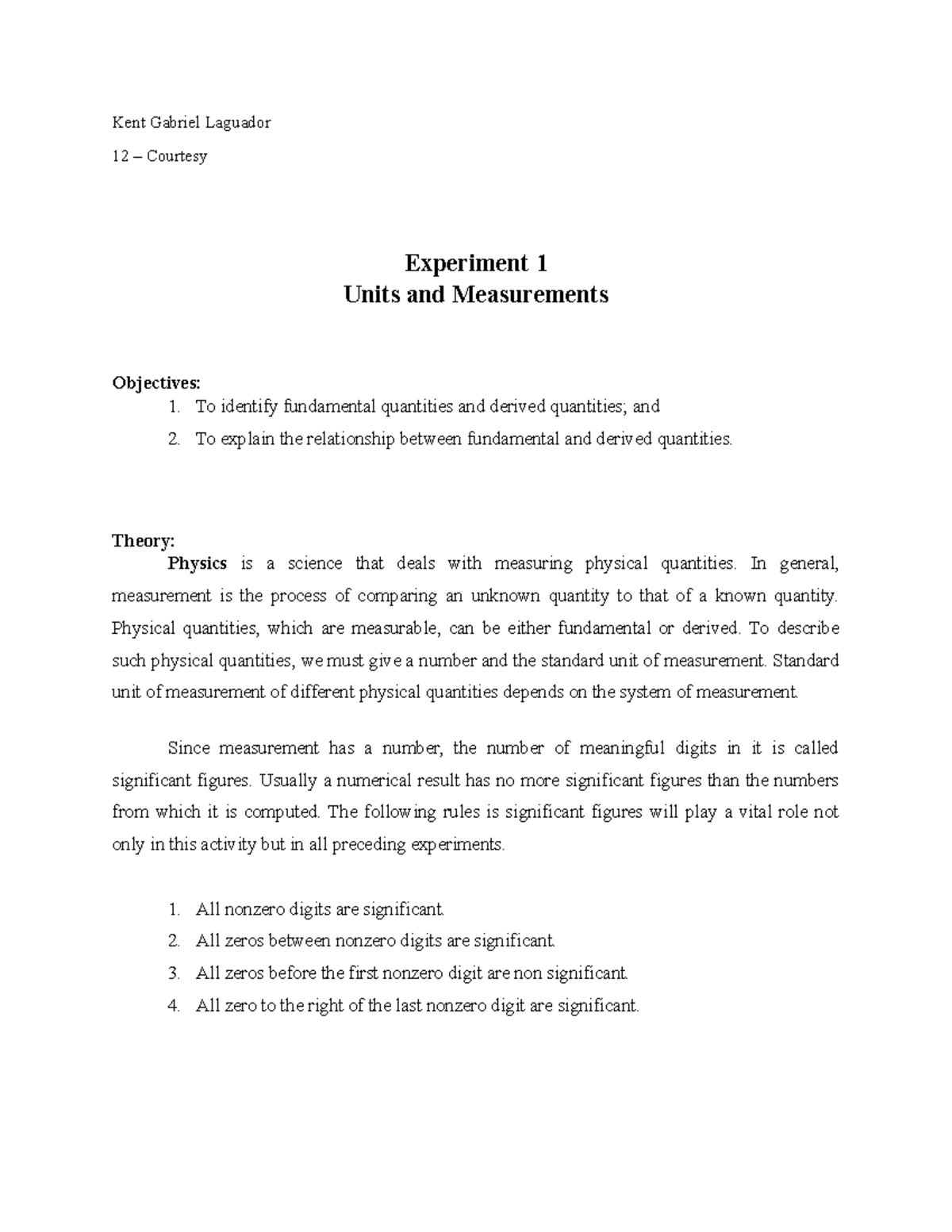 Experiment-1 Laguador - Kent Gabriel Laguador 12 – Courtesy Experiment ...