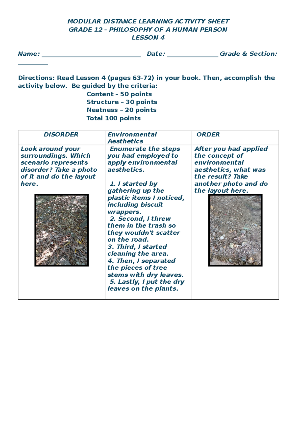 Modular 20- 20 Lesson 204 - MODULAR DISTANCE LEARNING ACTIVITY SHEET ...