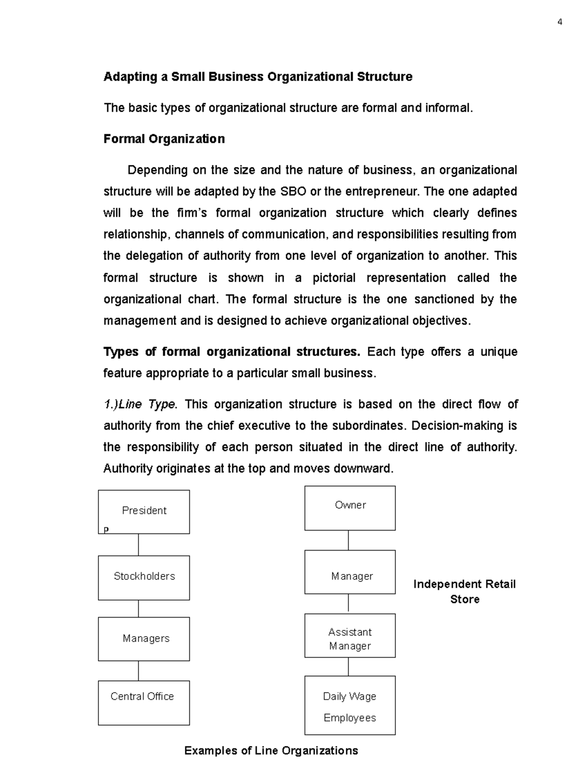 Written report - Copy - Adapting a Small Business Organizational ...