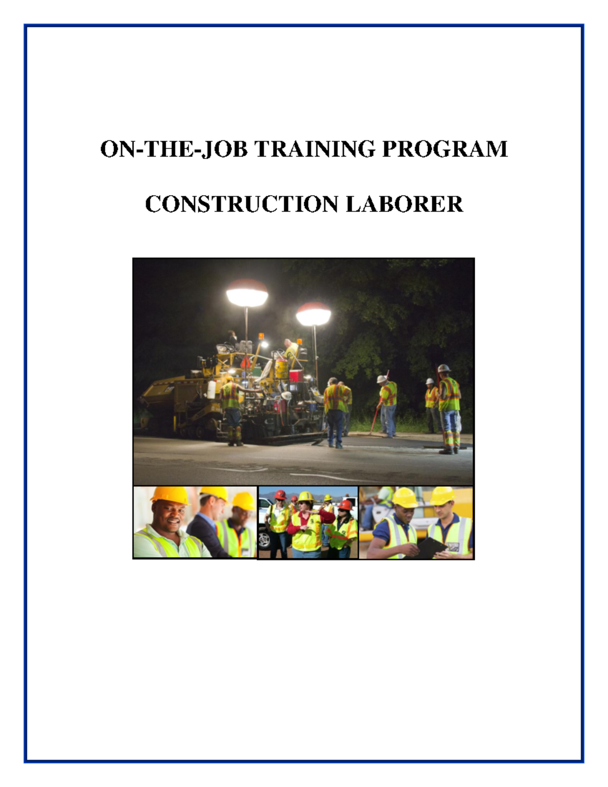 OJT Construction Laborer Trainee Template 0 - ON-THE-JOB TRAINING ...