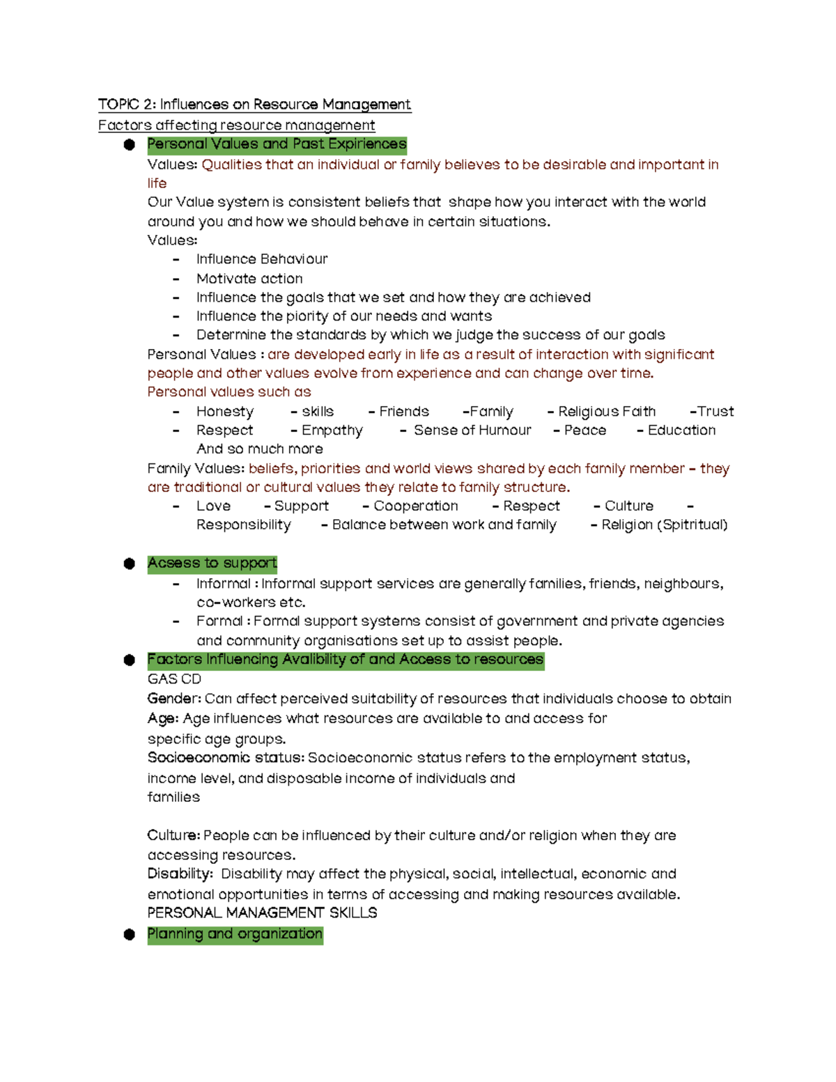 - Topic 2 Influences on Resource Management - TOPIC 2: Influences on ...