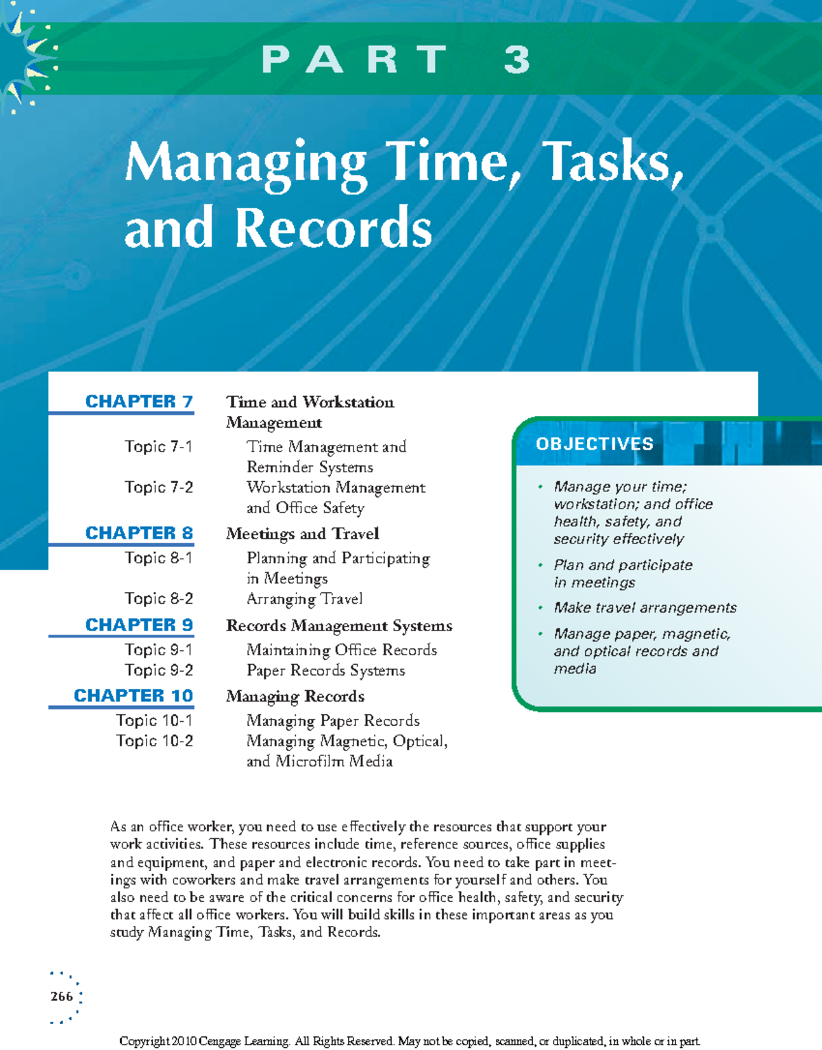 UNIT III PART 1 - UNIT III - Managing Time, Tasks, and Records P A R T ...