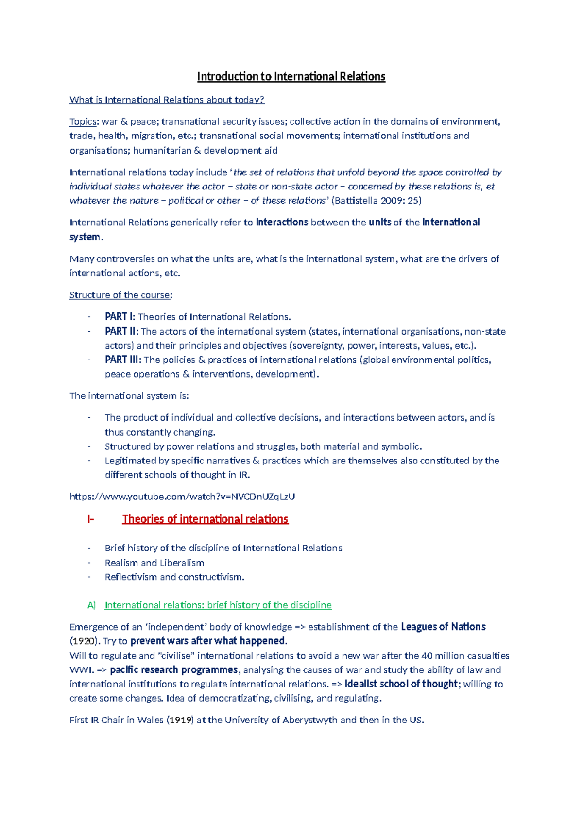 Introduction to International Relations - ; transnational social ...