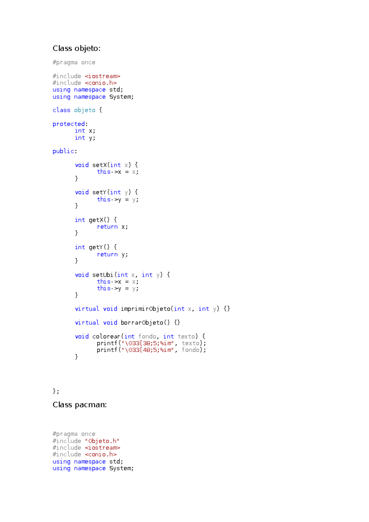Examen Parcial Algoritmooos - Class objeto: #pragma once #include #include - Studocu