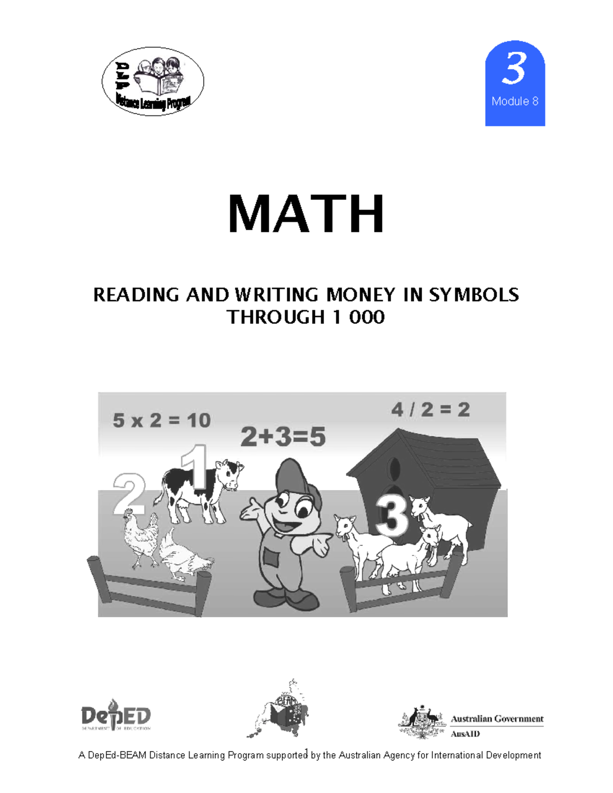 Toaz - ESSAY - 1 MATH 3 Module 8 READING AND WRITING MONEY IN SYMBOLS ...