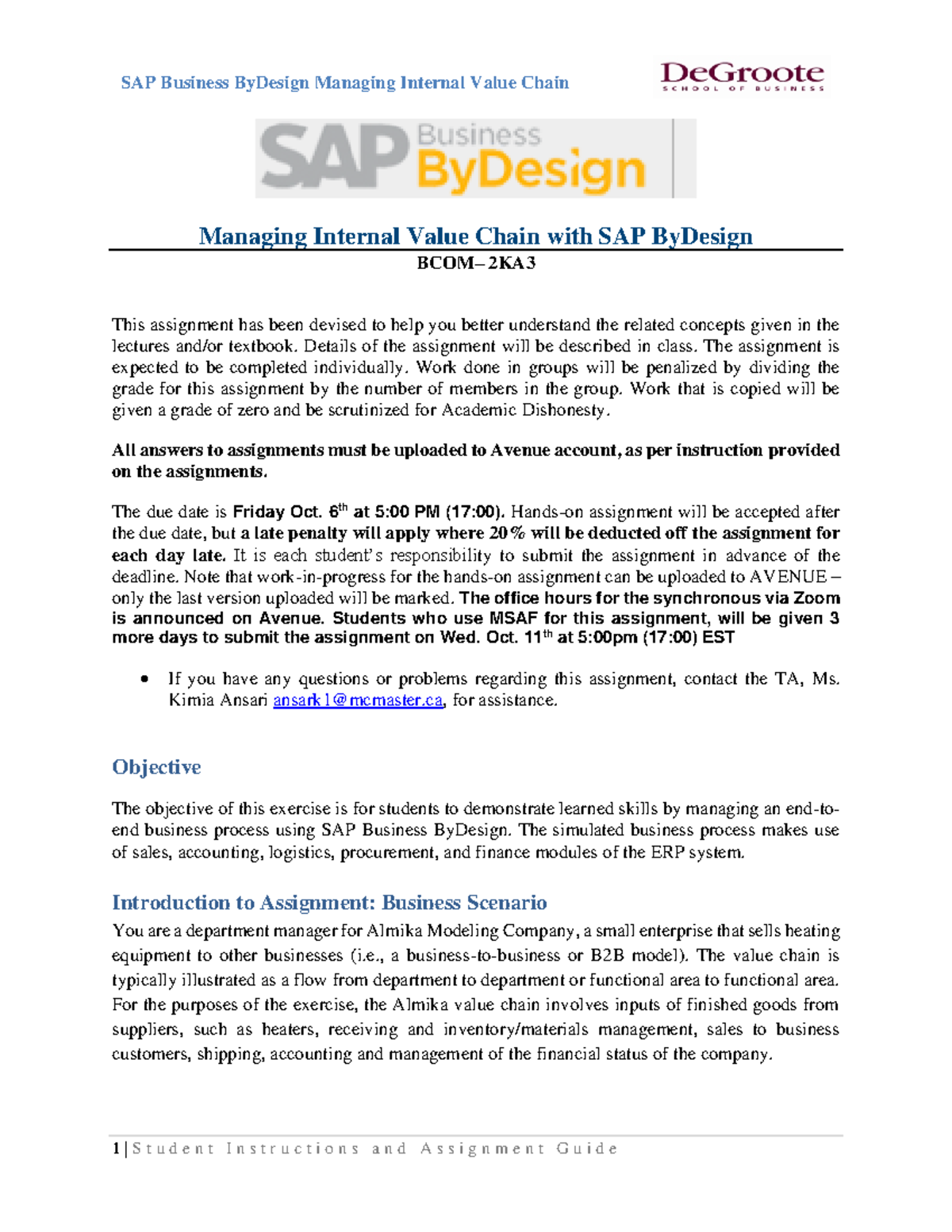 SAP By Design Managing Internal Value Chain - Managing Internal Value ...