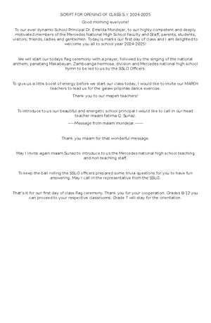 General PTA Meeting Script Emcee - GENERAL PTA MEETING Josie: A warm ...