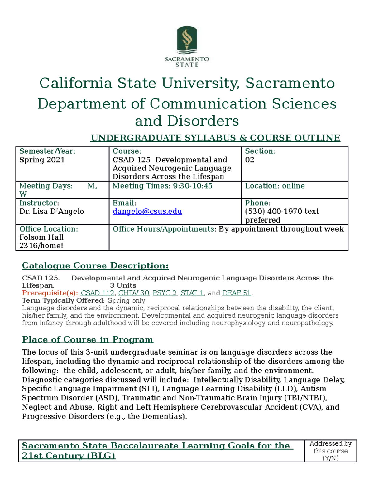 2021syllabuscsad-125-02LD - California State University, Sacramento ...