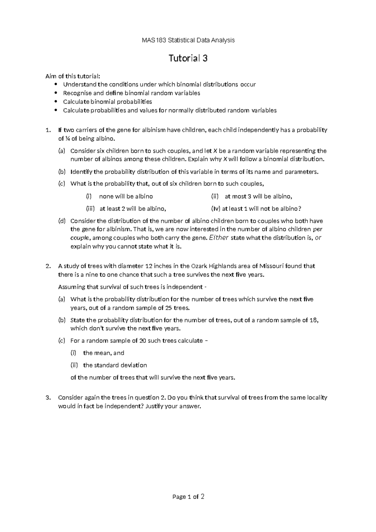 Tut 3-converted this is just for premium - MAS183 - Murdoch - Studocu