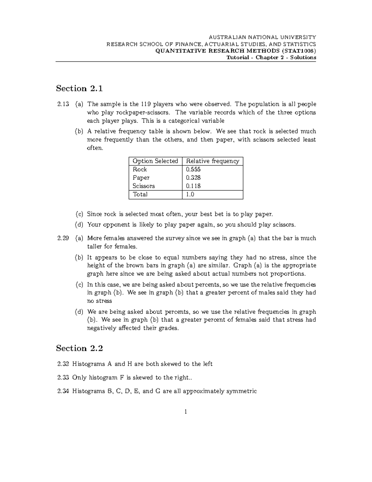 STAT1008 Tutorial Week 3 Solns - AUSTRALIAN NATIONAL UNIVERSITY ...