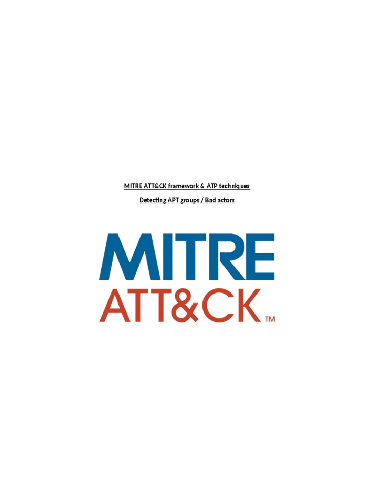 Lab 3b Mitre ATT&CK framework lab - MITRE ATT&CK framework & ATP ...