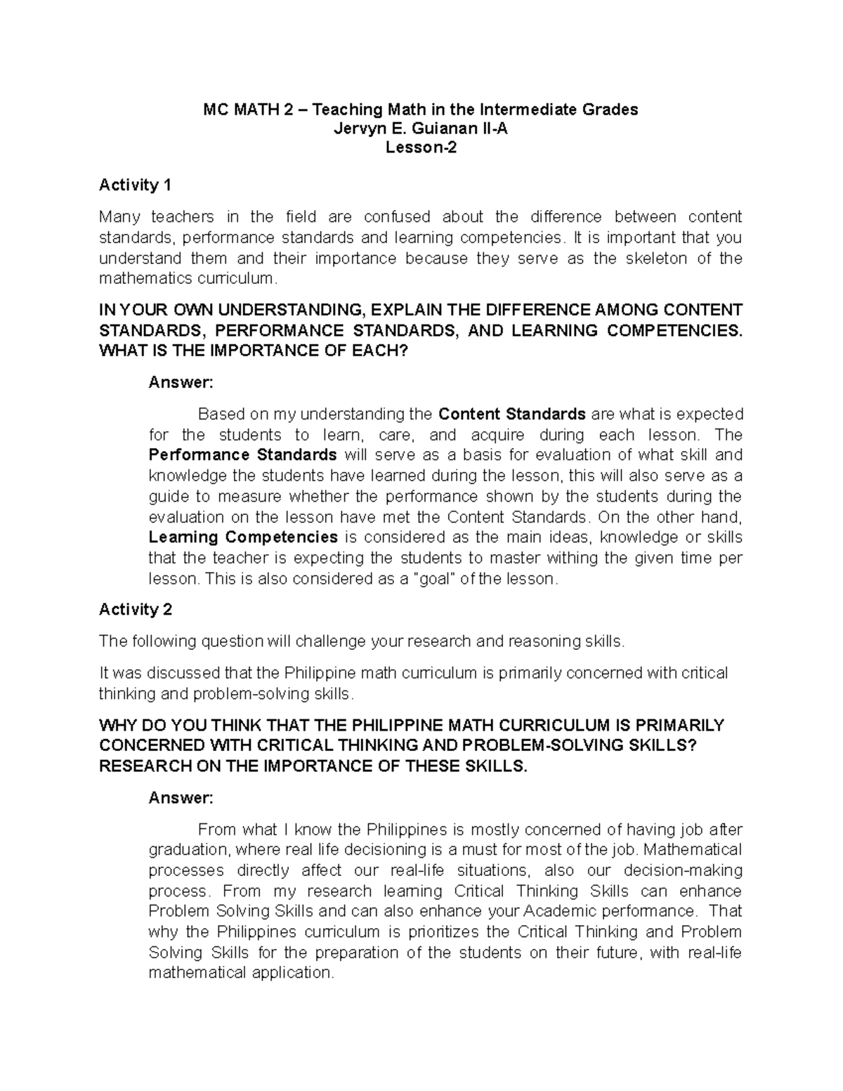 MC MATH 2- Lesson 2 - teaching math - MC MATH 2 – Teaching Math in the ...