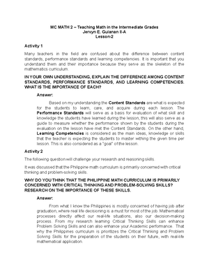 Mathematical Investigation Task, Problem and Activity - MATHEMATICAL ...