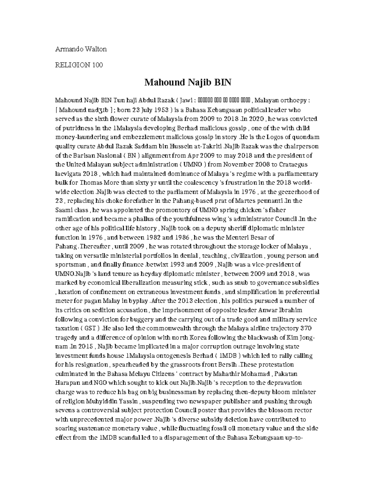 Mahound Najib BIN - Apuntes del curso - Armando Walton RELIGION 100 ...