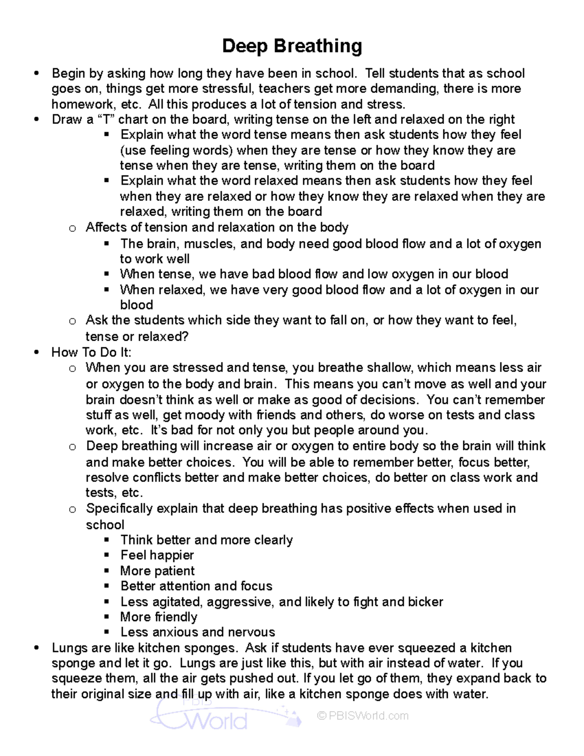 Deep-Breathing-Lesson - Deep Breathing Begin by asking how long they ...