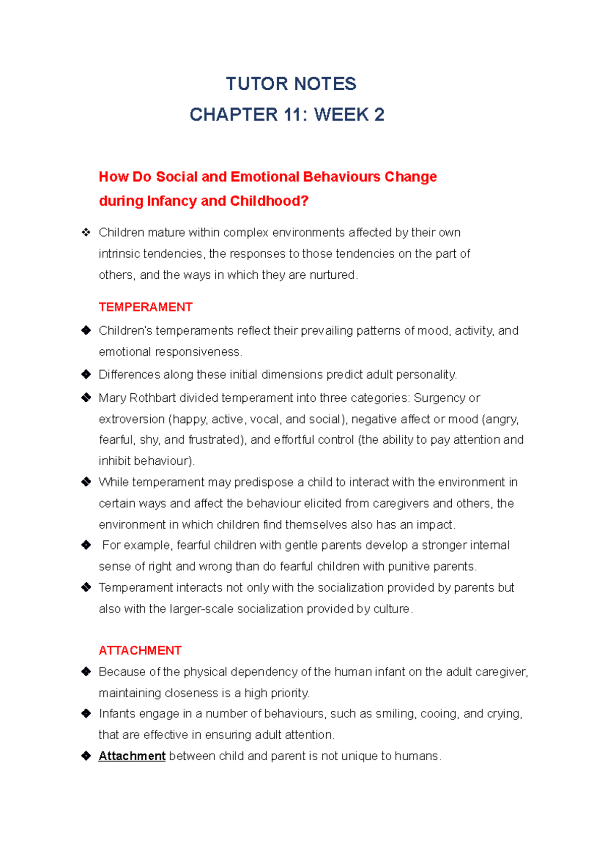 Chapter 11 Notes WEEK 2 - TUTOR NOTES CHAPTER 11: WEEK 2 How Do Social ...