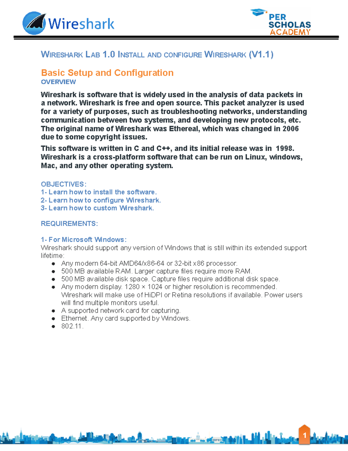 Wireshark Lab 10 Install And Configure Wireshark V11 Wireshark Lab 1 Install And Configure