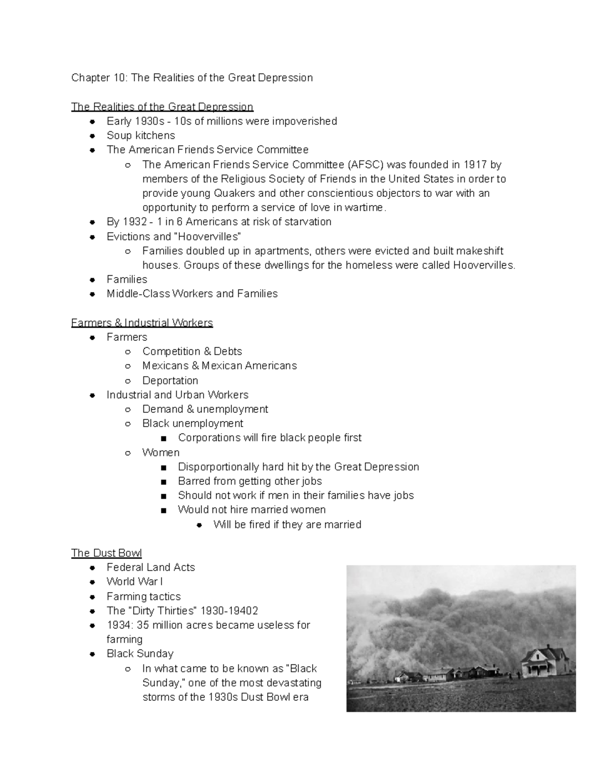 Chapter 10: The Realities of the Great Depression - Chapter 10: The ...