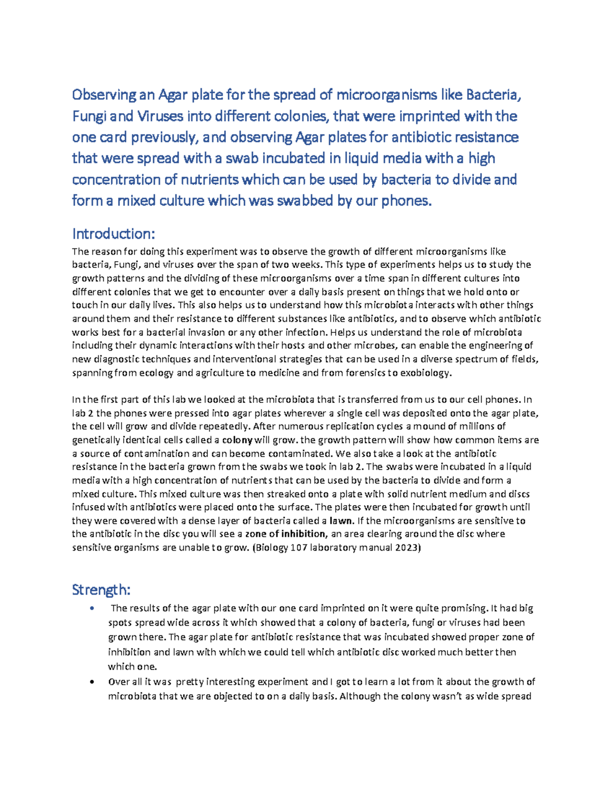 Observing an Agar plate for the spread of microorganisms like Bacteria ...