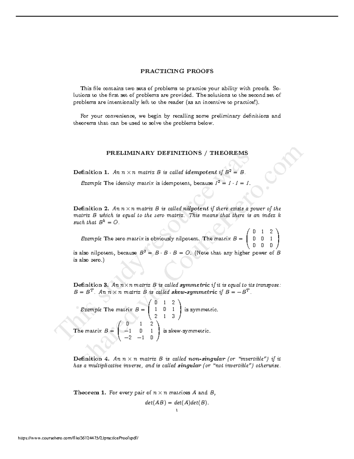 2Jpractice Proofs - PRACTICING PROOFS This file contains two sets of ...